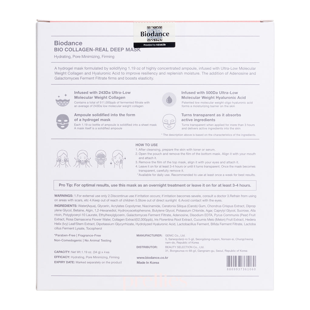 BIODANCE Bio Collagen Real Deep Mask (4pcs/box) — Pretties.com.hk