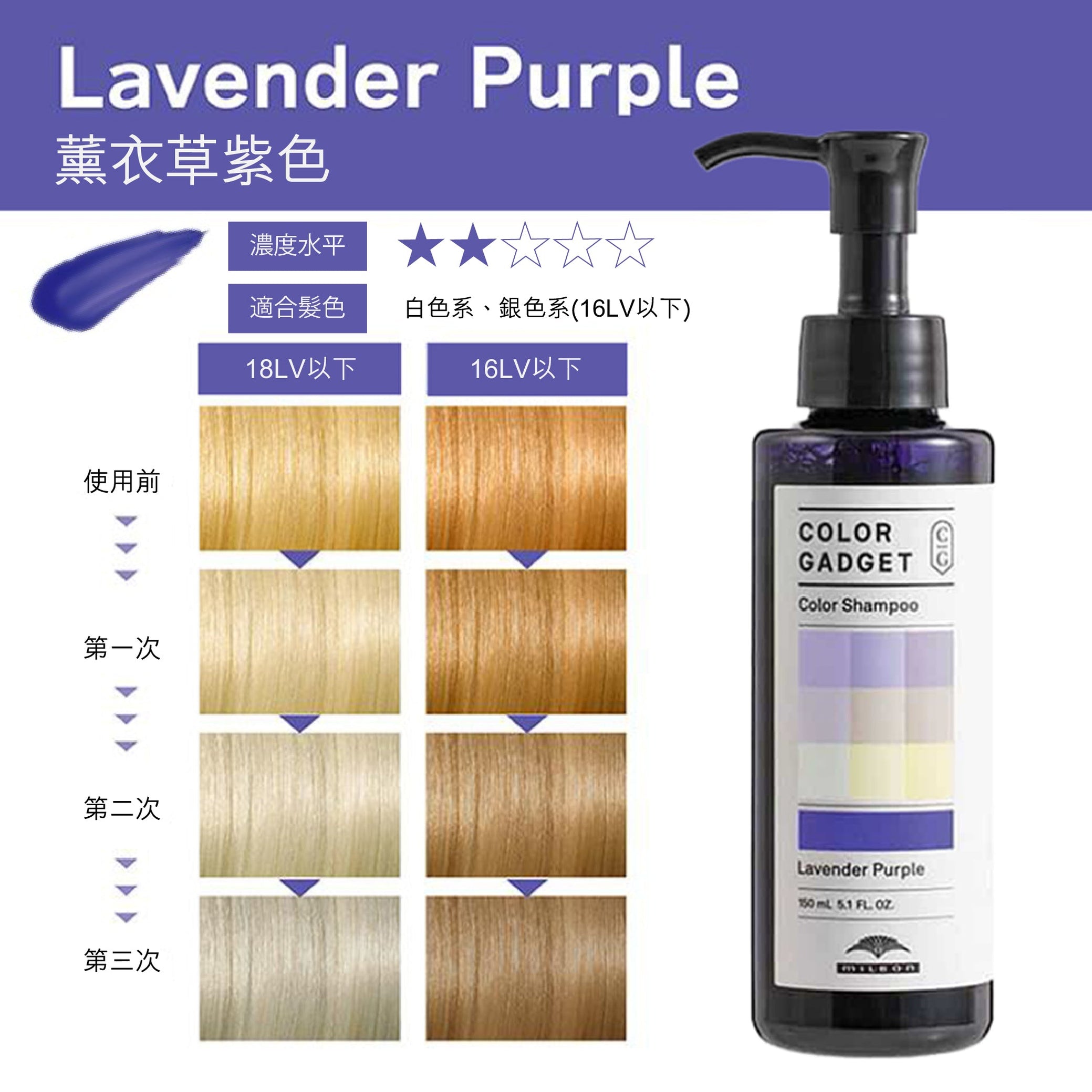 Milbon Color Gadget Hair Color Shampoo 150ml (Lavender Purple ...