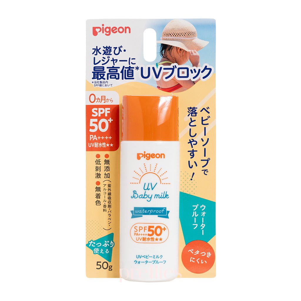 Pigeon UV Baby Milk Waterproof Sunscreen SPF50+ PA++++ 50g — Pretties ...